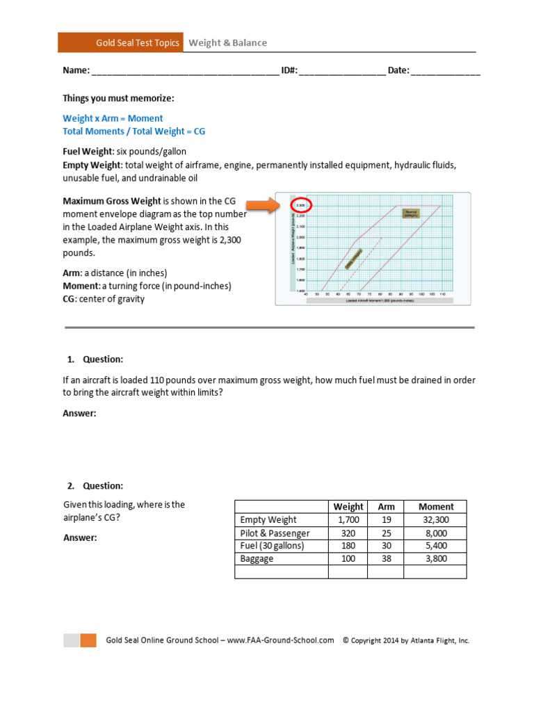Weight and Balance Test | PDF | Transport | Aerospace