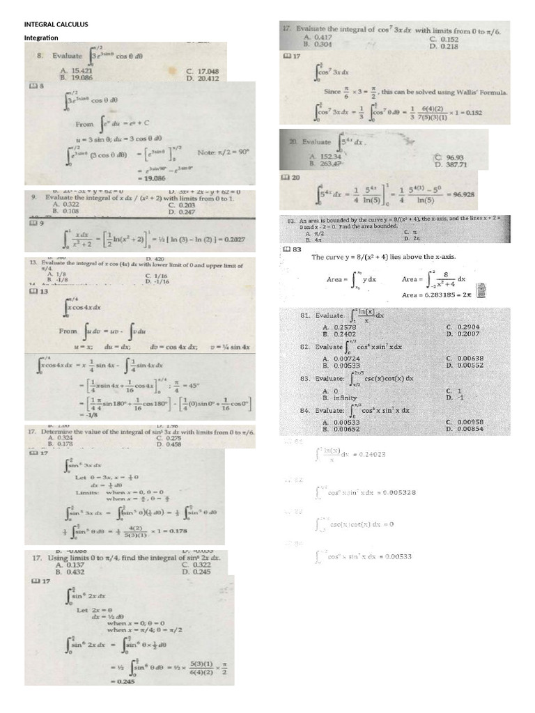Integral Calculus | PDF