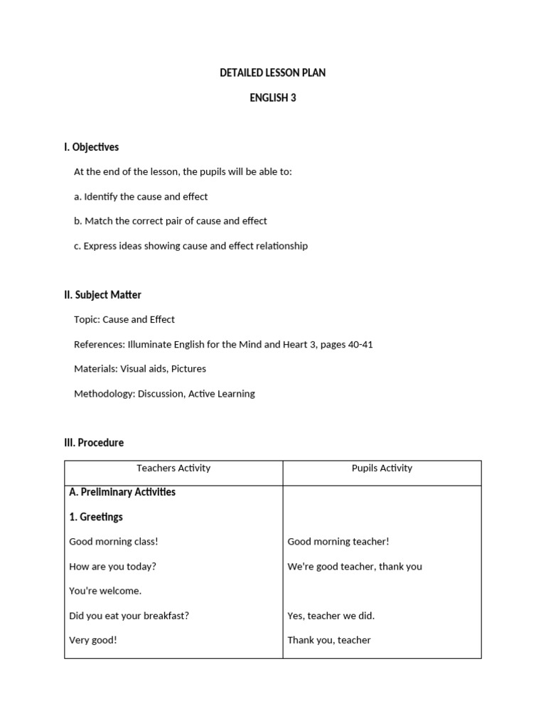 DETAILED-LESSON-ENGLISH-3 CRIS JAY-WPS-Office | PDF | Teachers