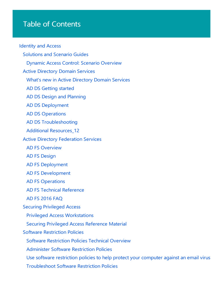 Identity - All in One - AD, ADFS, DAC, PAM | PDF | Active Directory | Computer File