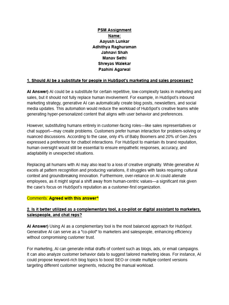 Group 2_Section C_PSM | PDF | Artificial Intelligence | Intelligence (AI) & Semantics