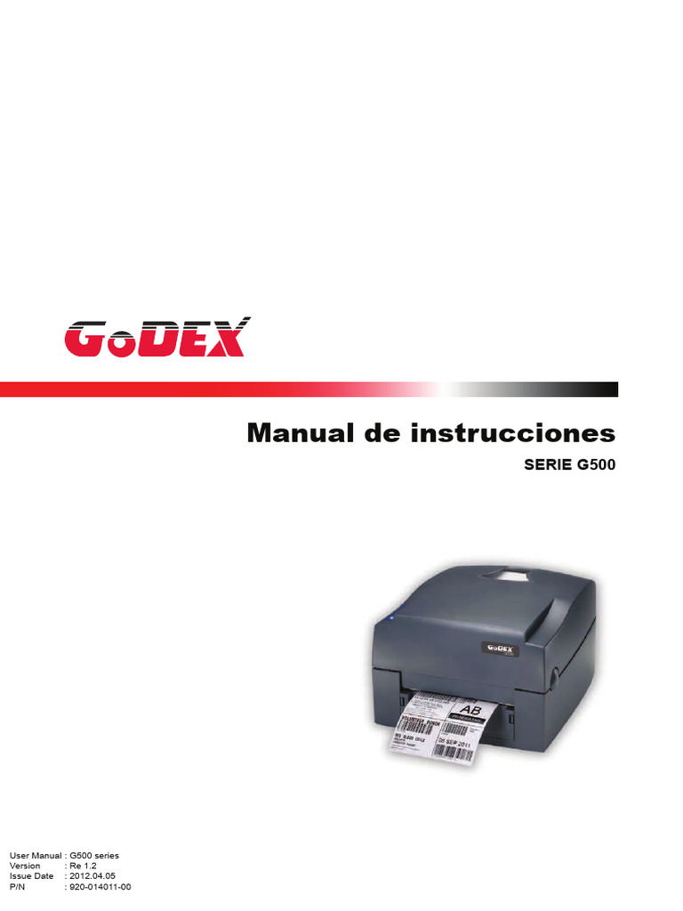 Manual de Instrucciones Godex Series G500 | PDF | Impresora (Computación) | Protocolos de internet