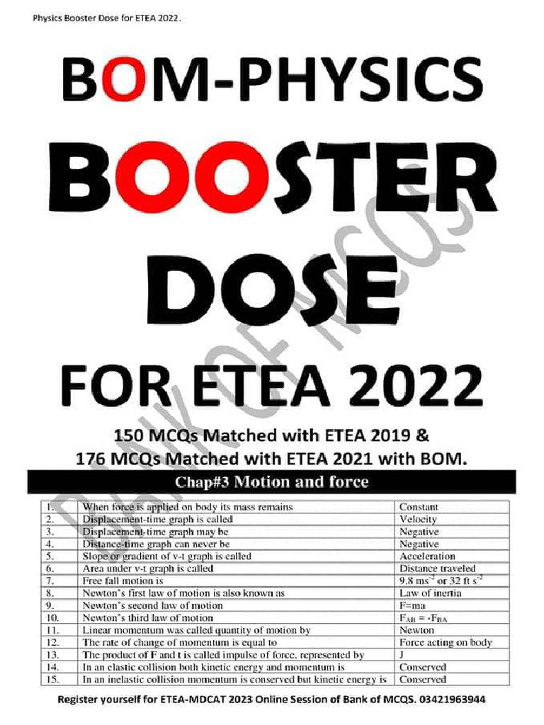 BOM Physics Booster | PDF
