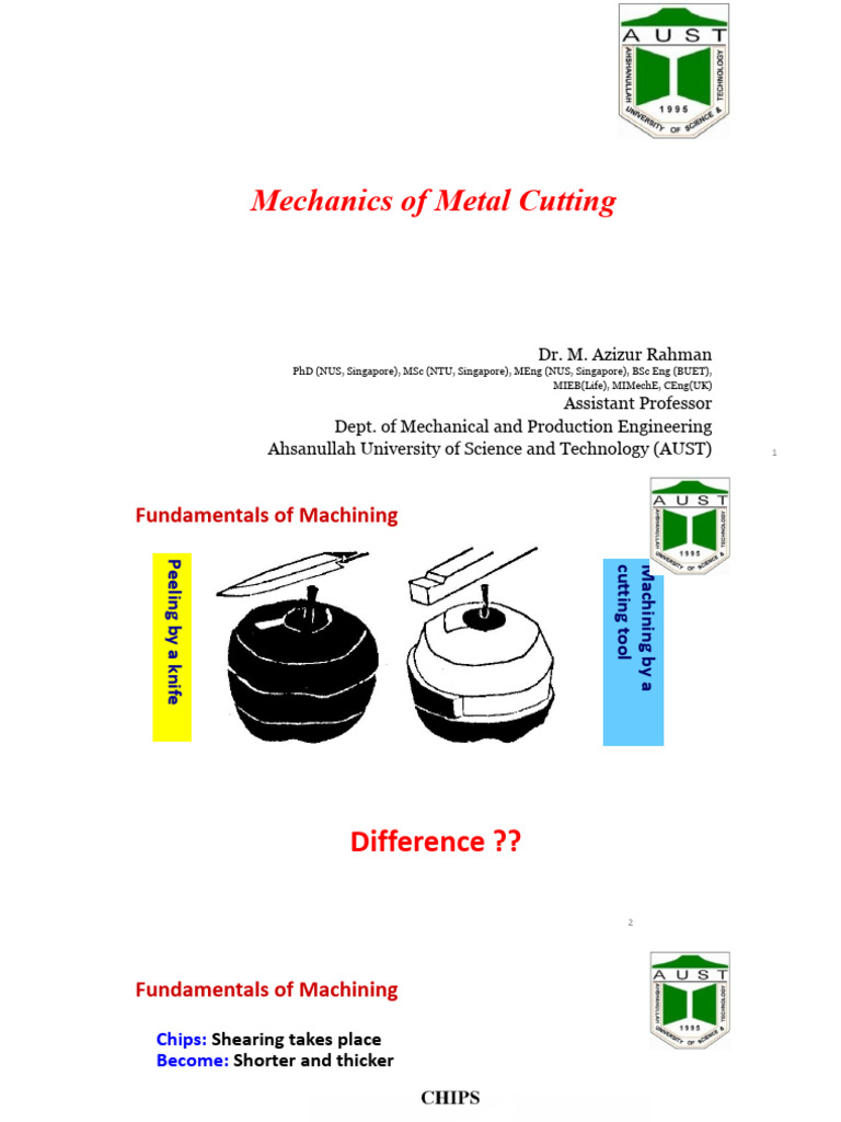 Lecture 4 - Cutting Fundamentals | PDF | Machining | Force