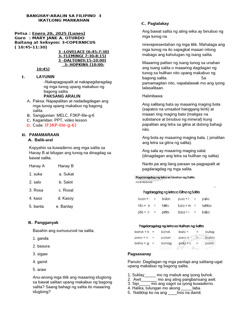 Filipino 3 Q3 Week 4 Day 2 | PDF
