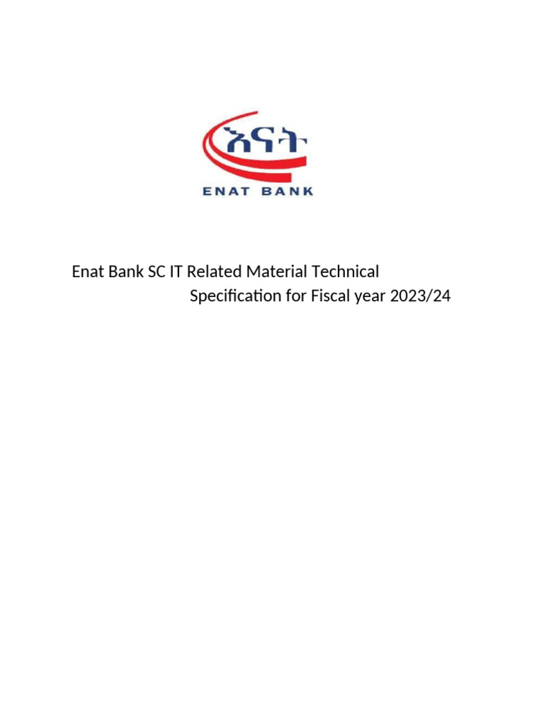 Enat Bank IT Equipment Specifications | PDF | Image Scanner | High ...