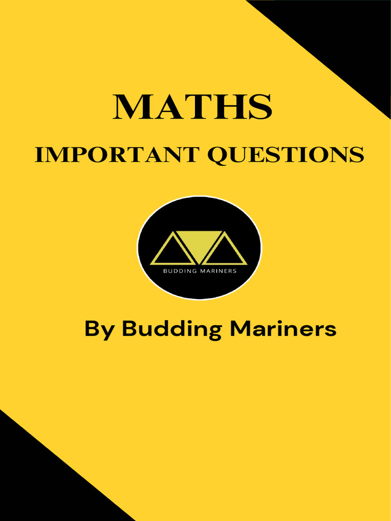 Maths Important Questions | PDF | Matrix (Mathematics) | Area