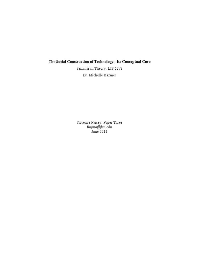Social Construction of Technology | PDF | Theory | Sociology
