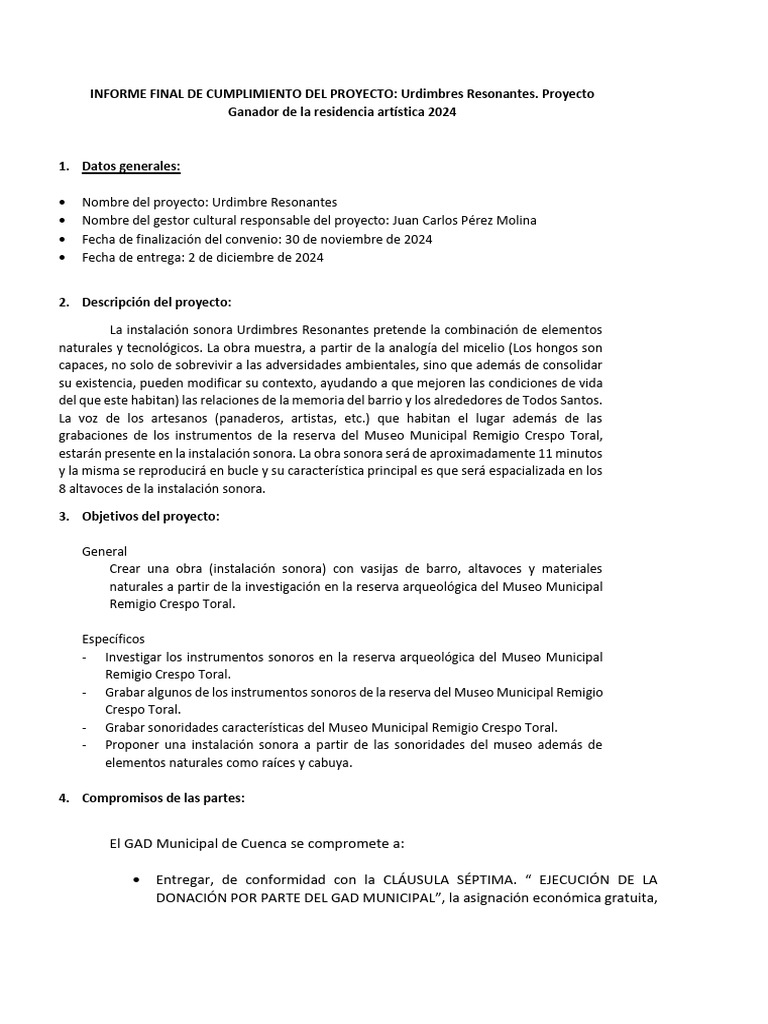 Informe Roberto Moscoso Firma Electrónica-Signed | PDF | Museo