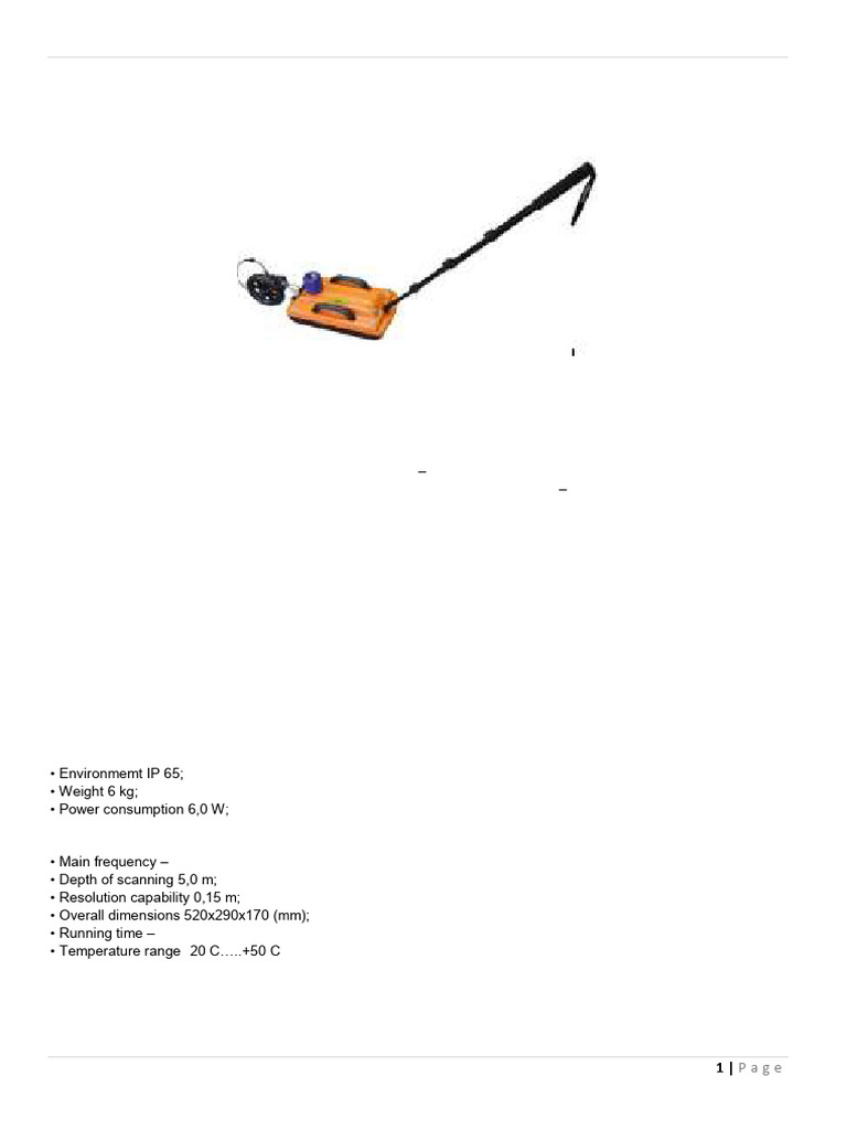 Ground Penetrating Radar MG-400M3 Overview | PDF