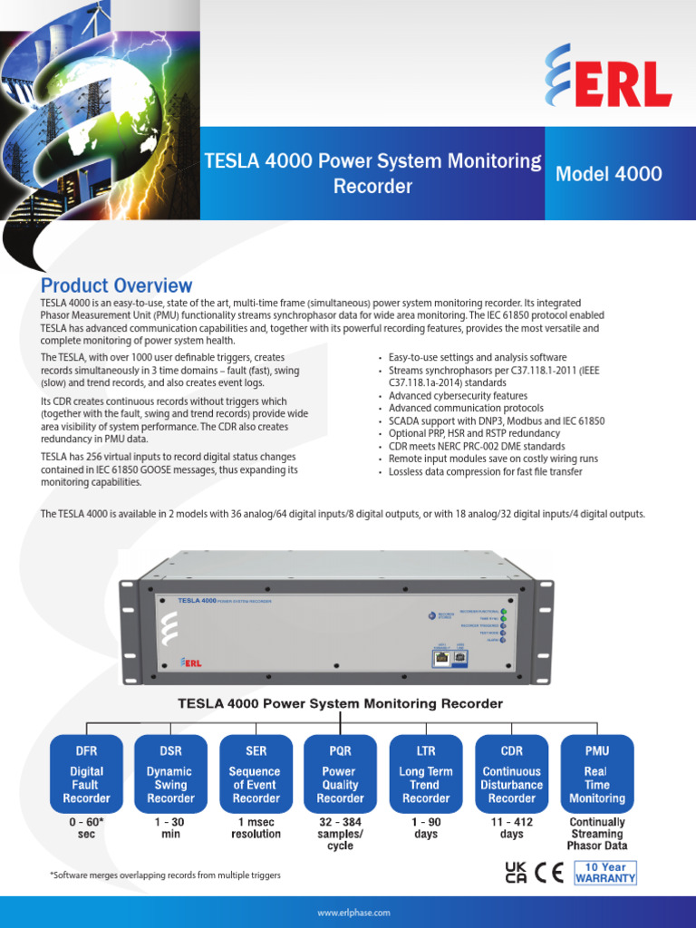 TESLA 4000 Power System Recorder | PDF | Electricity | Electronics