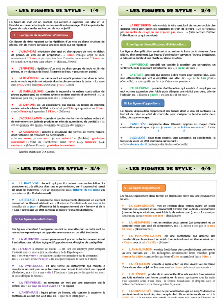 Les Figures de Style 3ème | PDF