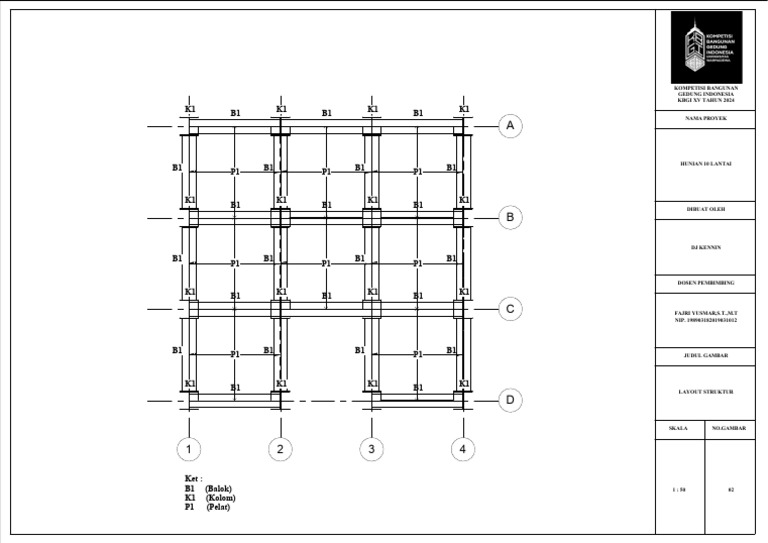 Denah Layout Struktur - 02 | PDF