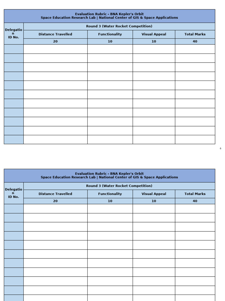 Kepler's Orbit - Round 3 - Evaluation Rubric - 26 Feb 2024 | PDF | Spaceflight | Outer Space