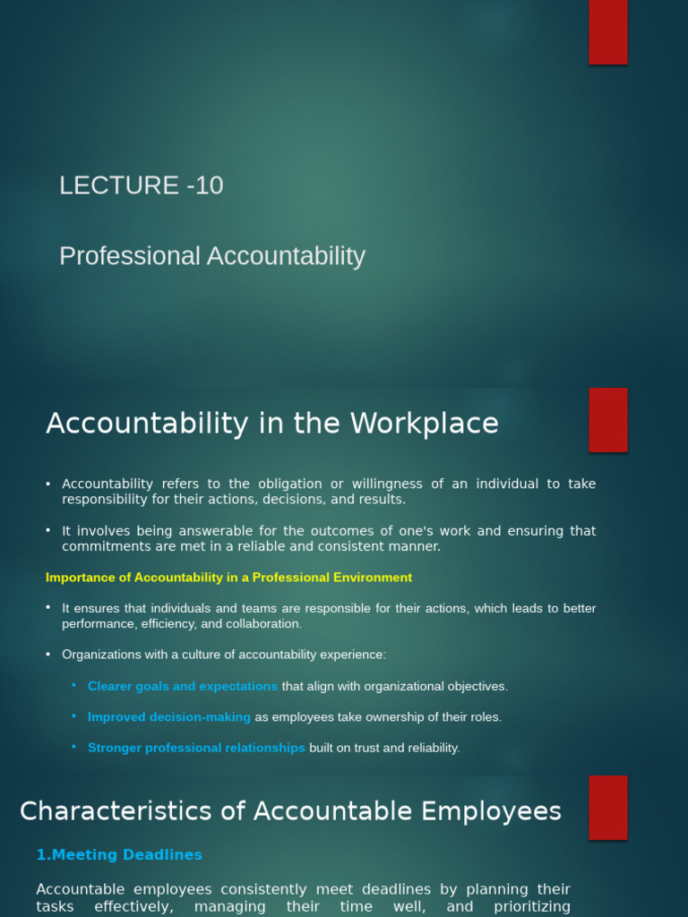 Lecture 10 - Professional Accountability | PDF | Integrity | Accountability