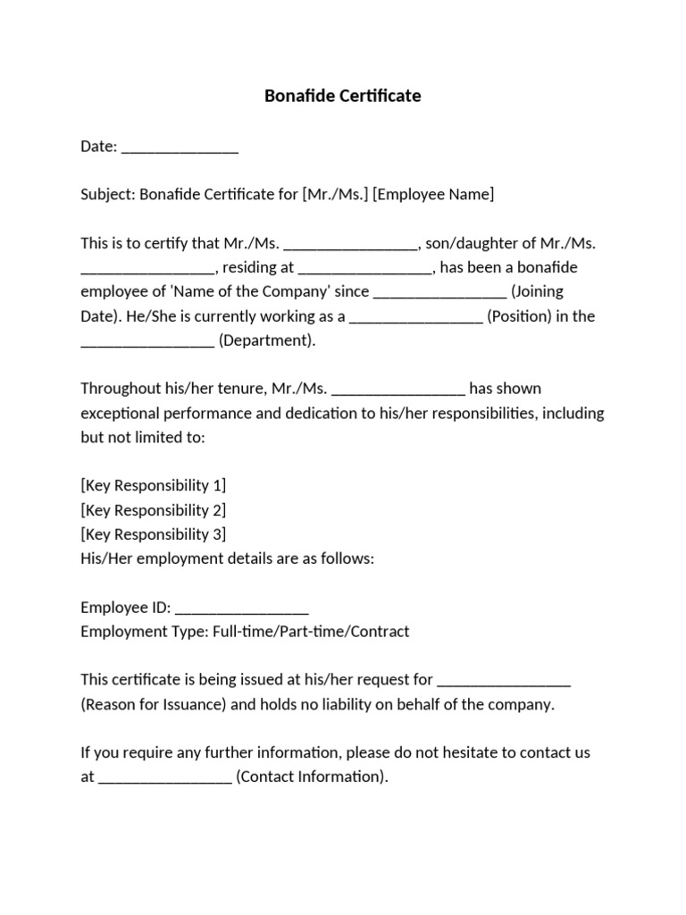 Bonafide Certificate Format 2 | PDF