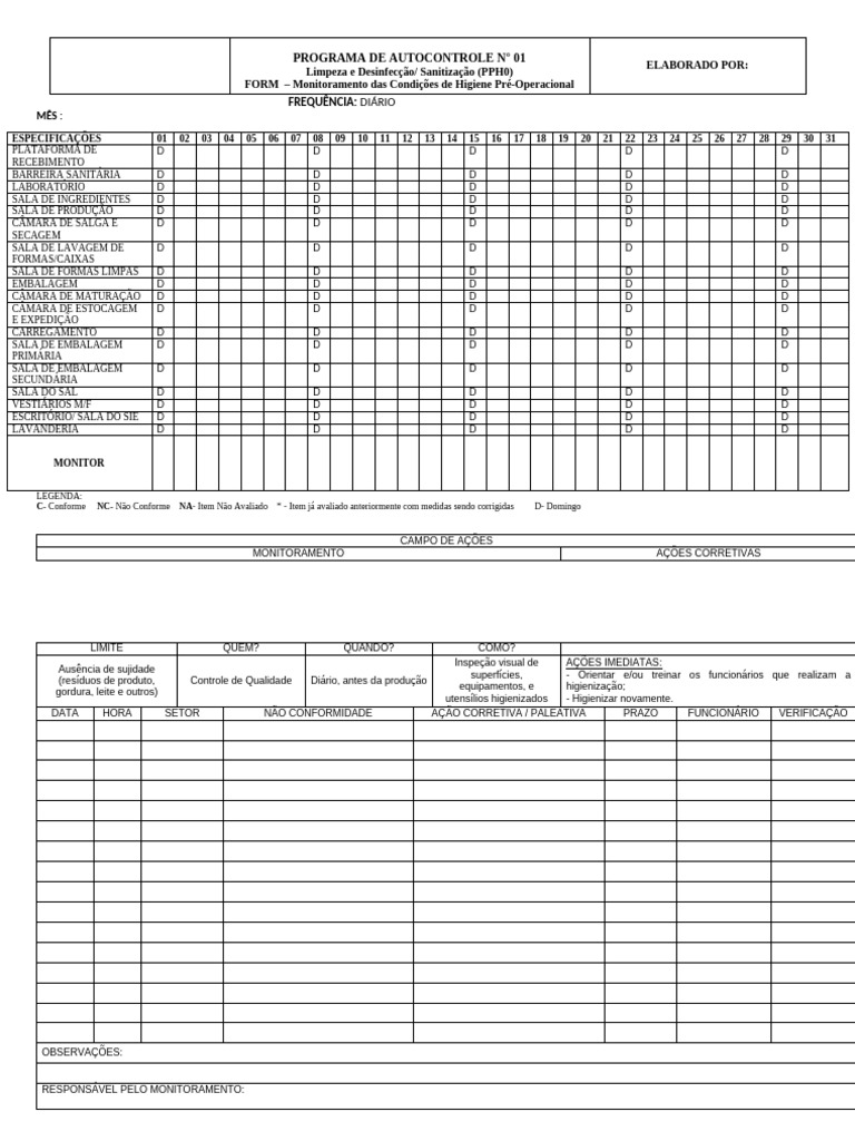 FORM 016 - PPHO Pre-Operacional | PDF