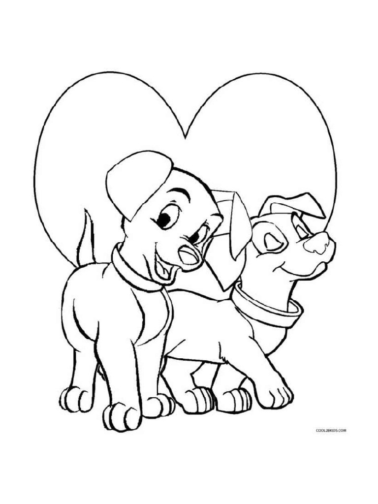 Puppies Love Coloring Pages - JPG | PDF