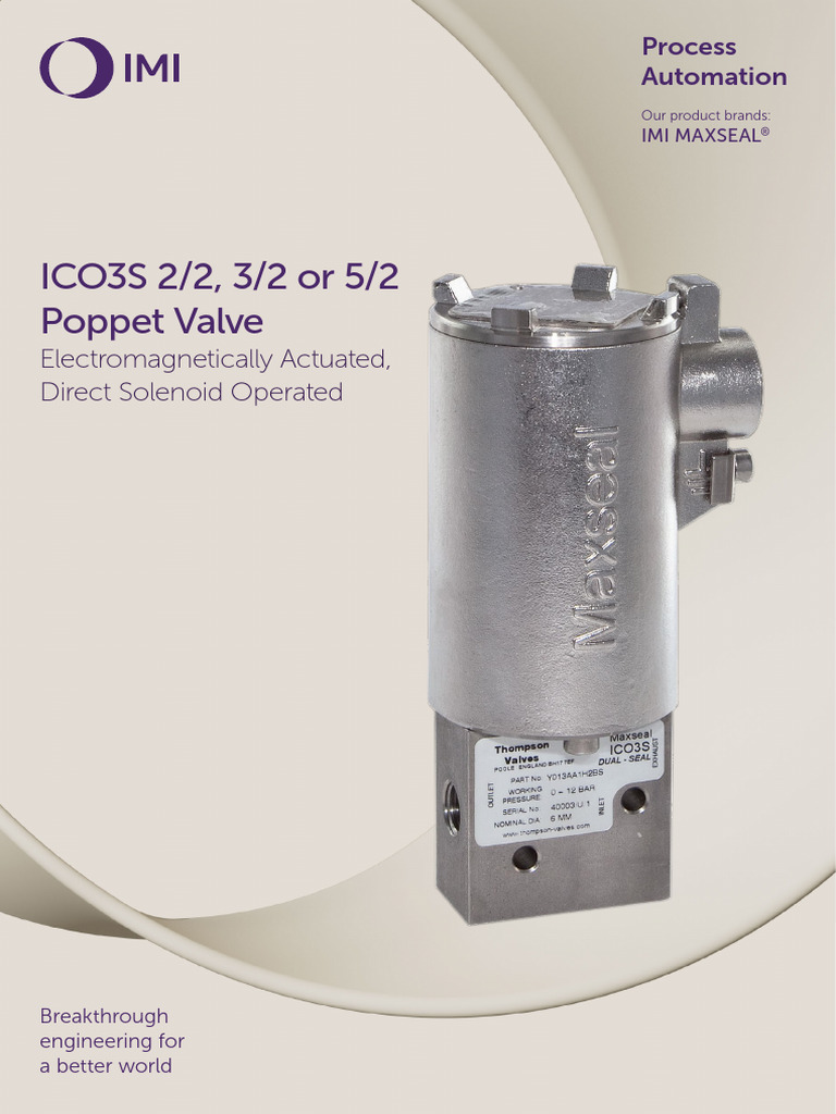IMI-Thompson-Valves ICO3S Data-Sheet 23oct24 | PDF | Valve | Gases