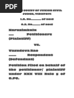 Plaint Seeking Specific Performance Suit | PDF | Lawsuit | Affidavit