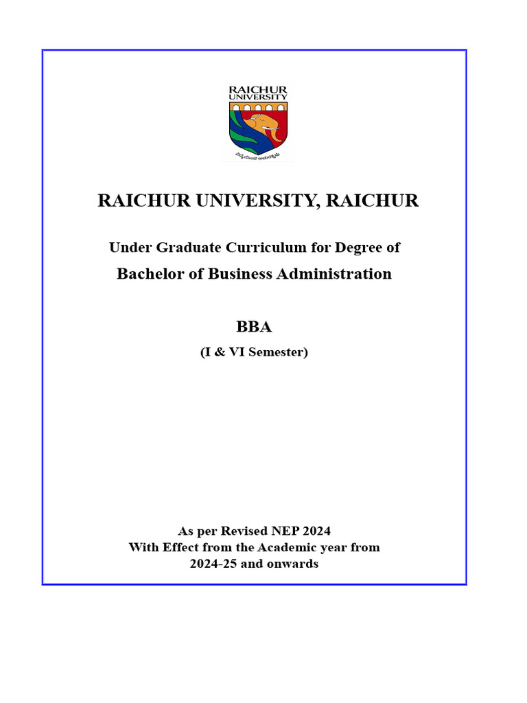 Revised NEP BBA I Sem Syllabus Final | PDF | Marketing | Market Segmentation