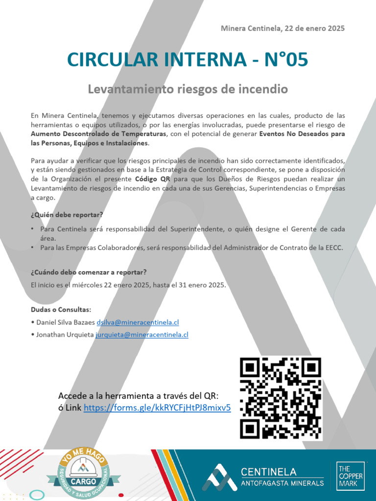 Circular interna 05 - Levantamiento riesgo de incendio | PDF