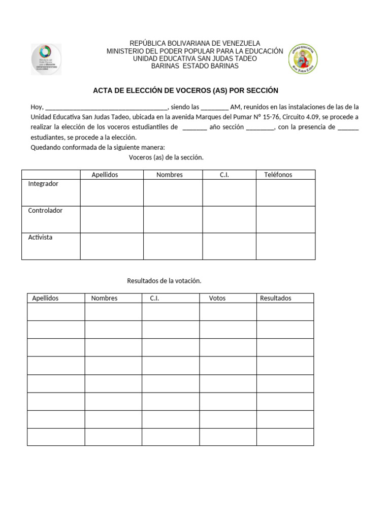 Acta de Eleccion de Voceros | PDF