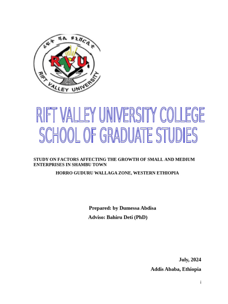 Final Thesis by Dumessa Abdisa | PDF | Small And Medium Sized Enterprises | Supply Chain
