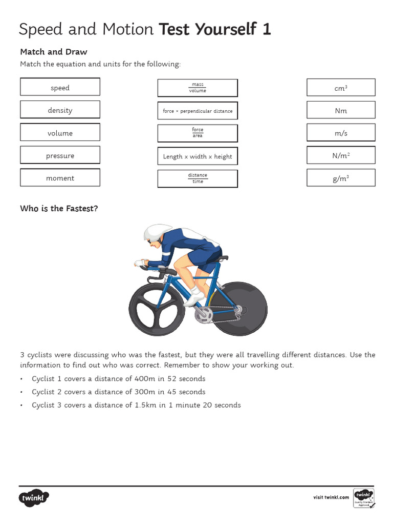 Speed & Motion Challenge | PDF