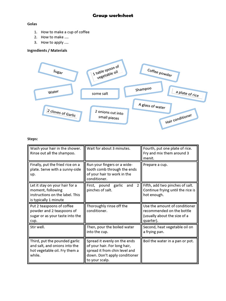 Group worksheet | PDF