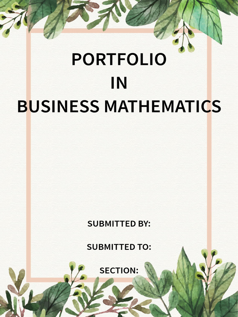 Portfolio in Business Mathematics | PDF