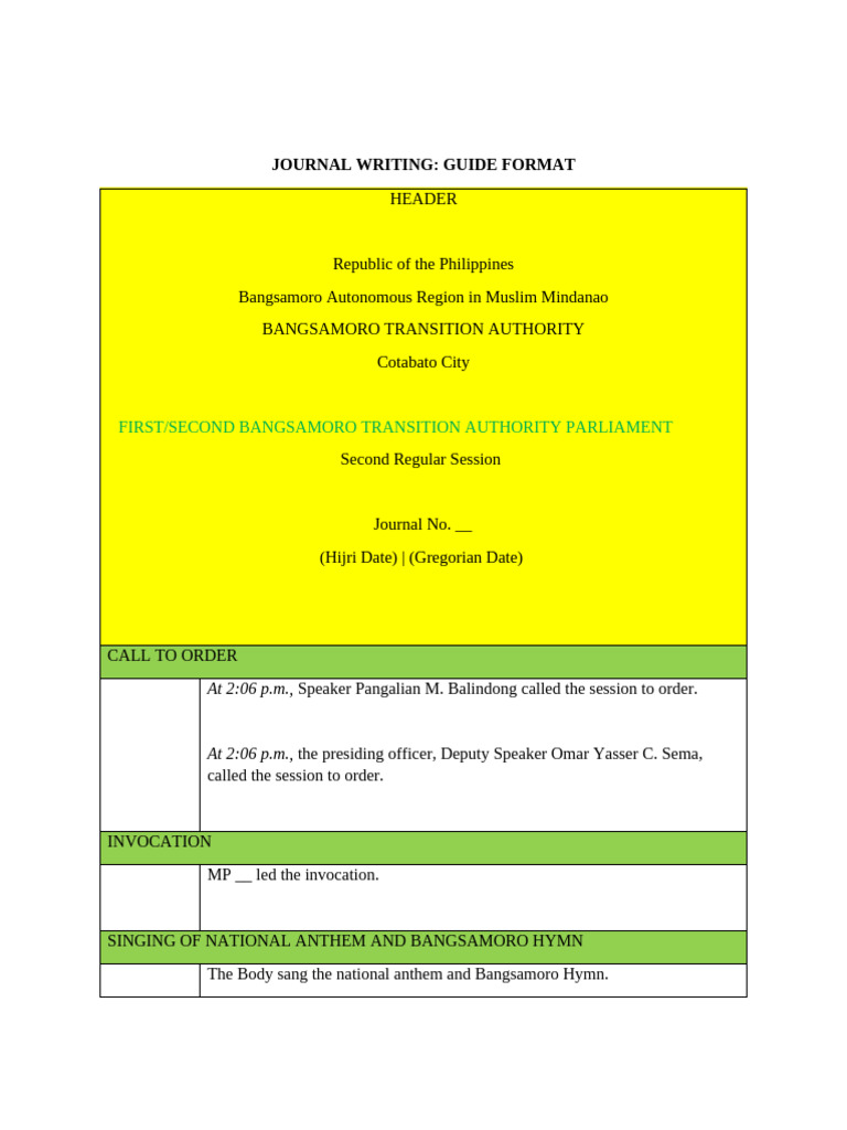 Guide Format in The Drafting of Journals (Formerly Refresher) | PDF ...