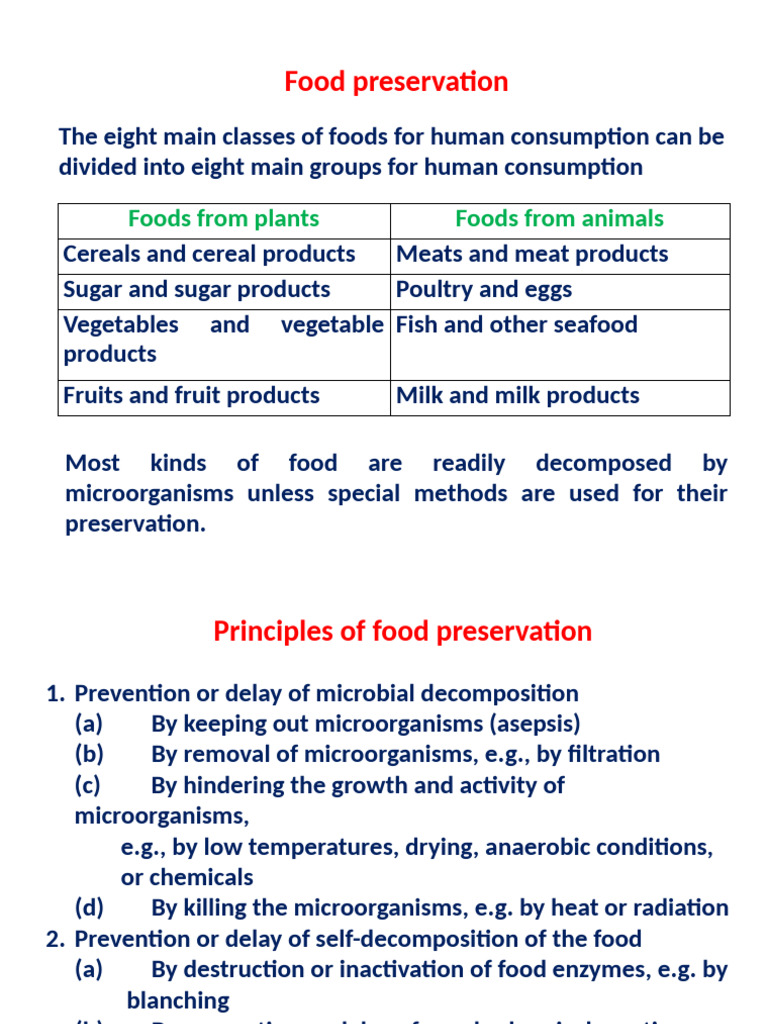 Food Preservation Methods | PDF | Food Preservation | Foods