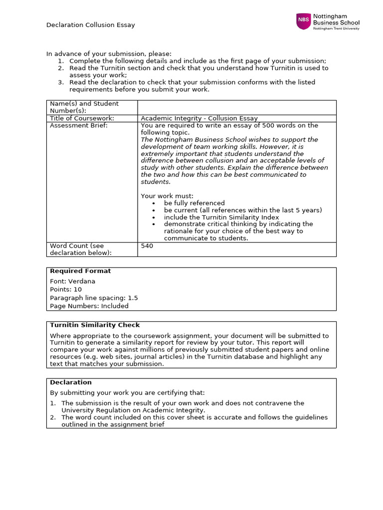 Understanding Collusion vs. Group Work | PDF | Turnitin | Essays