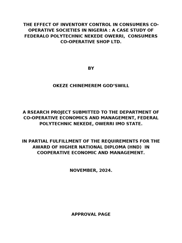The Effect of Inventory Control in Consumers Pre | PDF | Cooperative ...