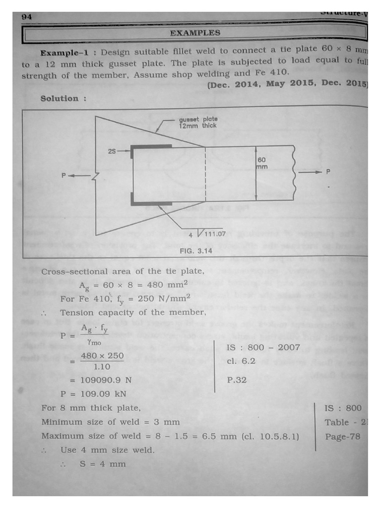 Welded Connection Example | PDF