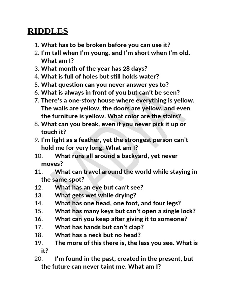 Riddles | PDF