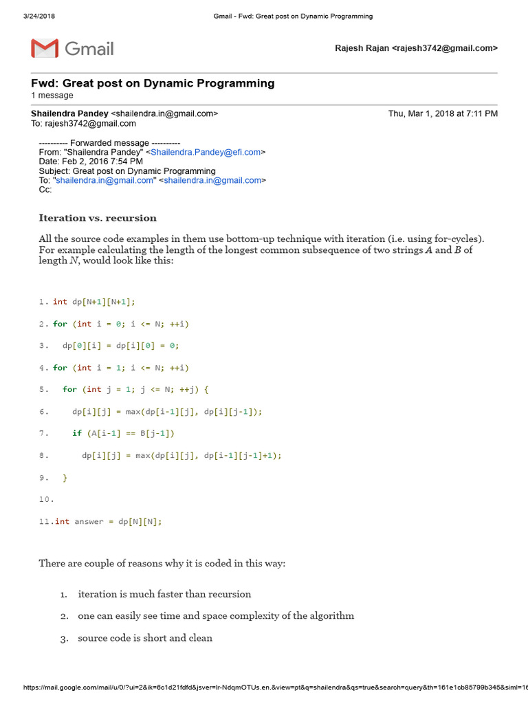 Great post on Dynamic Programming | PDF | Dynamic Programming | Software Engineering