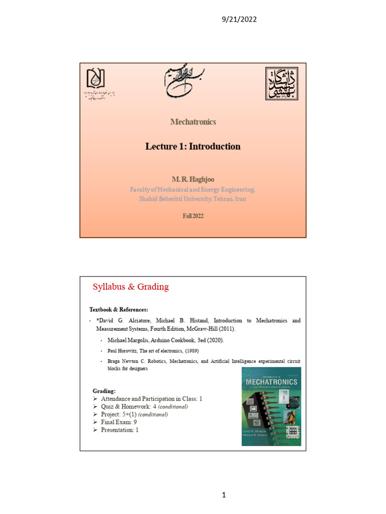 Mechatronics_1_introduction | PDF | Mechatronics | Electronics