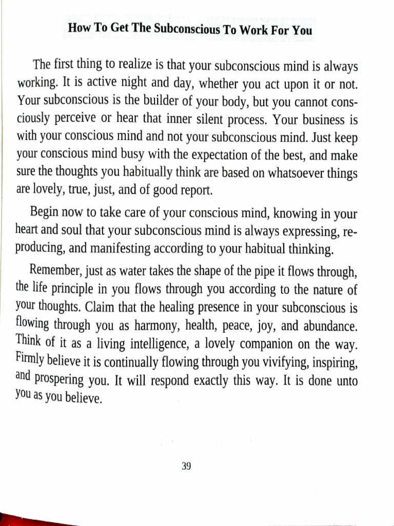 How to Get the Subconscious to Work for You | PDF