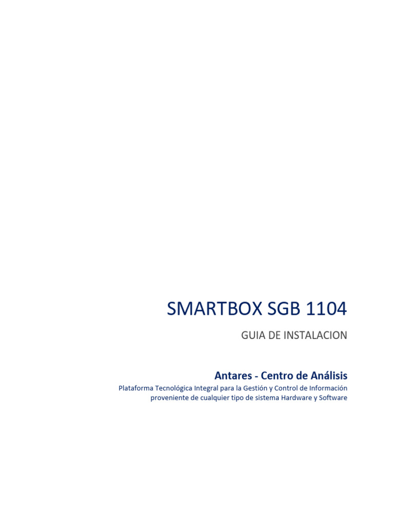 Guía de Instalación SMARTBOX SGB 1104 | PDF | Internet de las Cosas