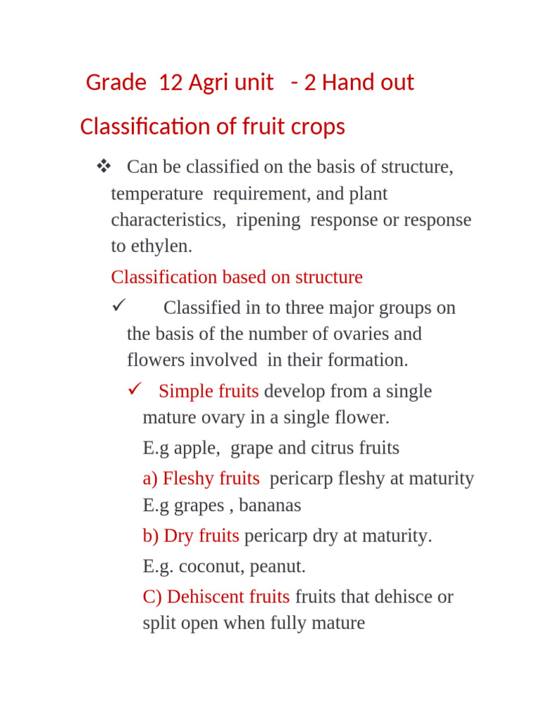 Fruit Crop Classification and Propagation | PDF | Irrigation | Agriculture
