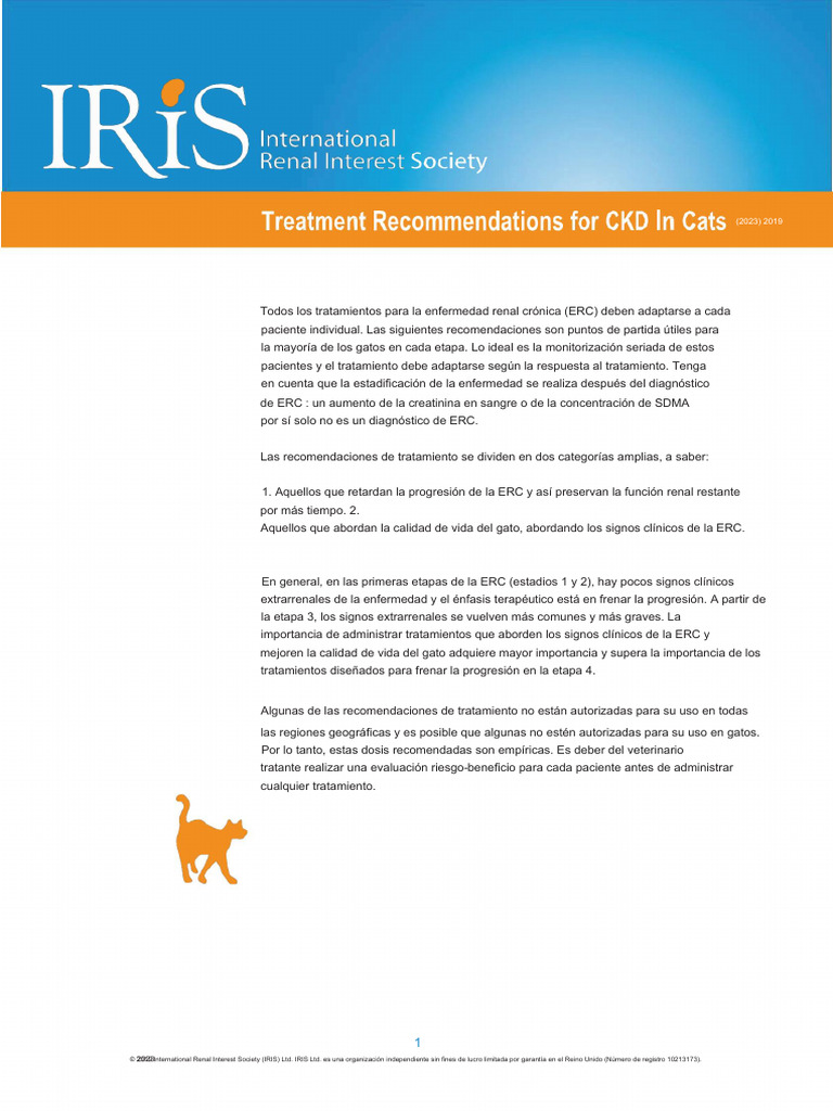Manejo de la ERC en gatos según IRIS | PDF | Aspirina | Medicamentos ...