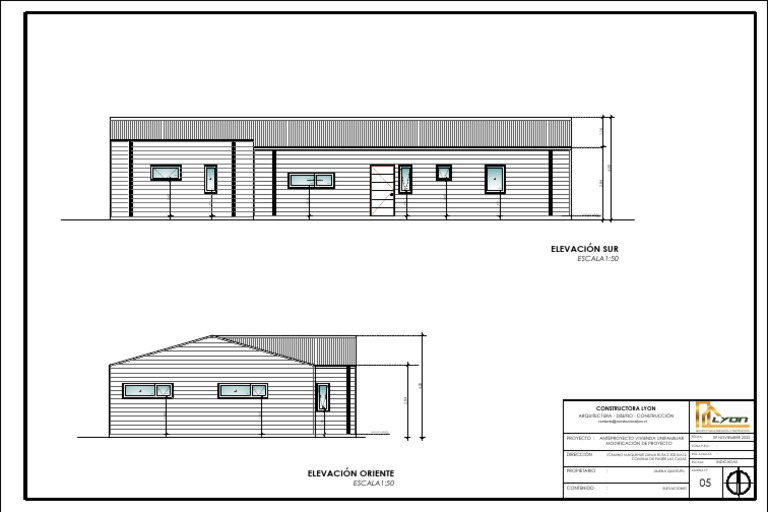 Lamina Elevaciones Mod Proyecto 05 | PDF