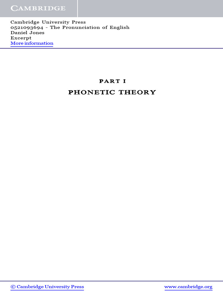 Daniel Jone Phonetic Theory | PDF