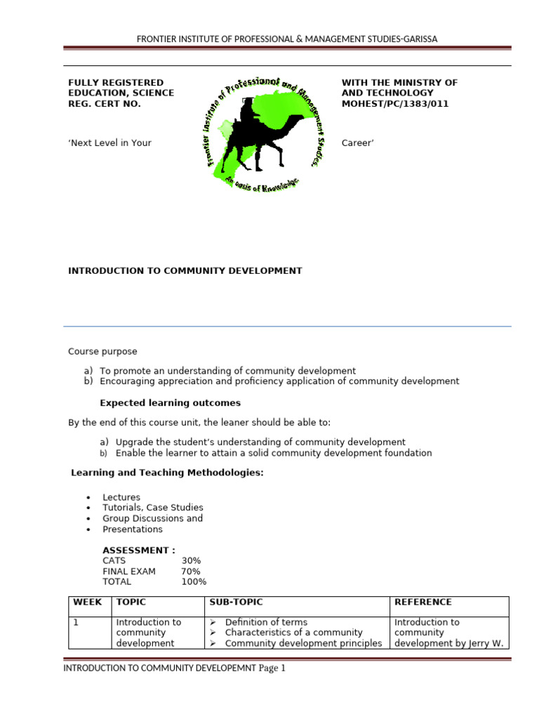 INTRODUCTION TO COMMUNITY development | PDF | Empowerment | Community