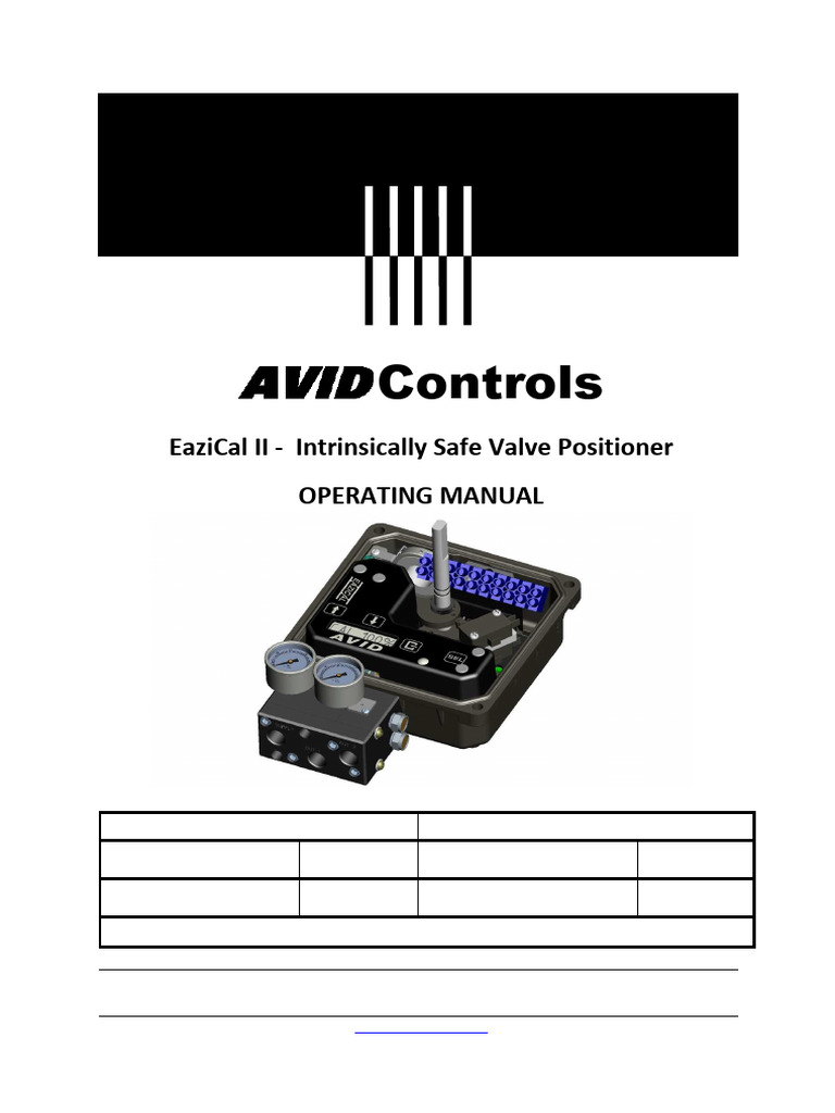 AVID EaziCal Electro Pneumatic Positioner IOM | PDF | Switch | Calibration