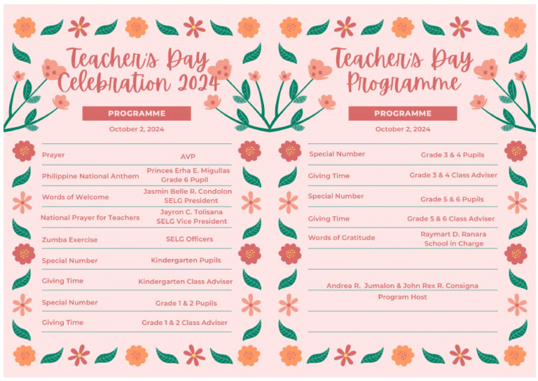 Program Teachers Day | PDF