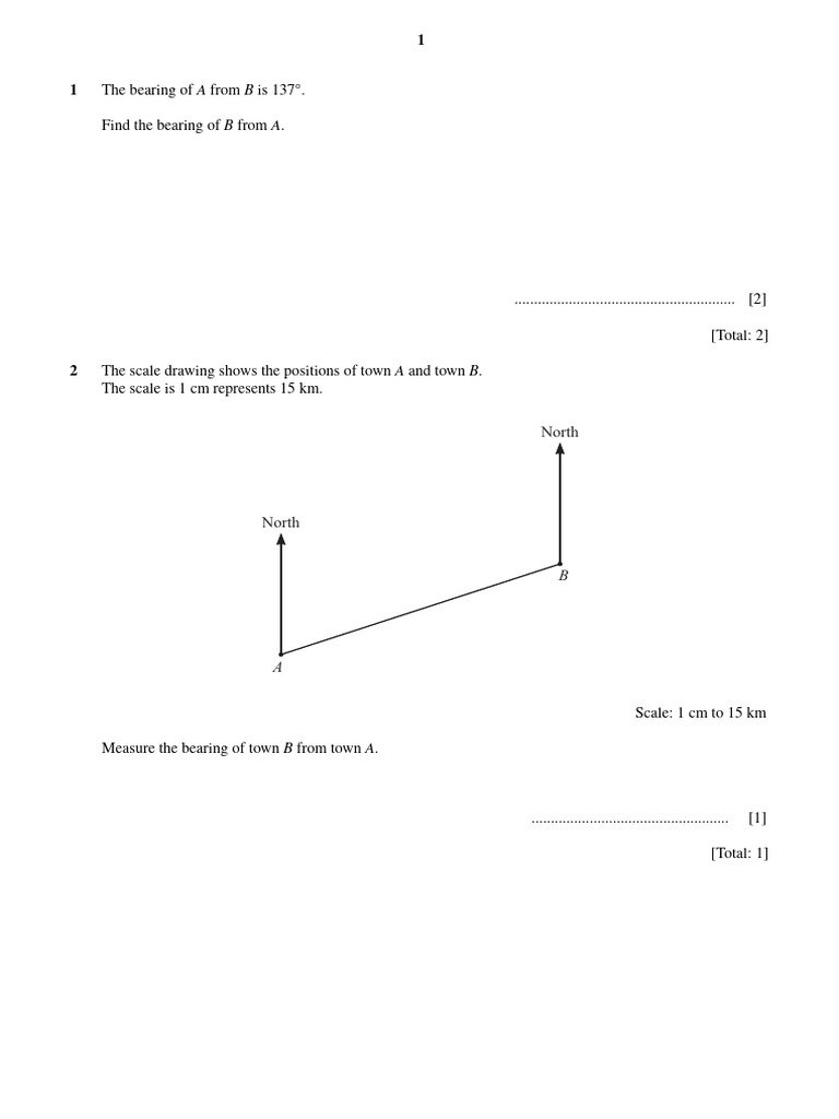 Bearings and Scale Drawings | PDF | Triangle | Geometry