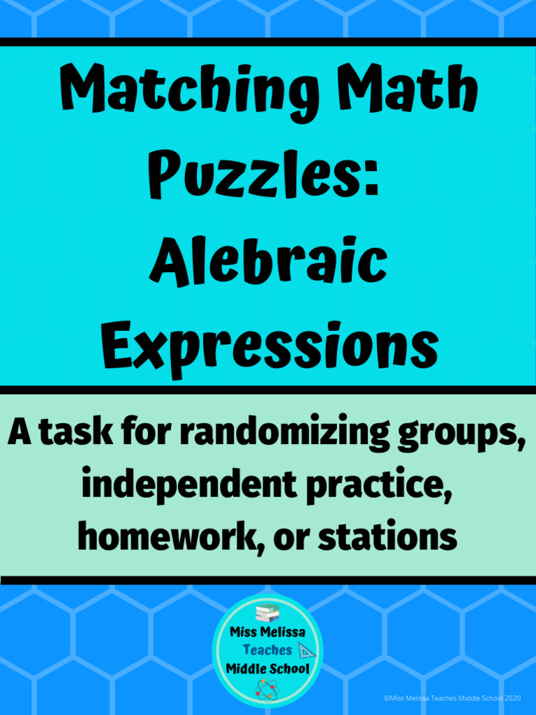 Matching Math Puzzles Activity Algebraic Expressions | PDF